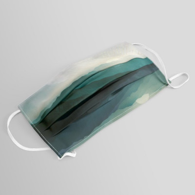 Waters Edge Reflection Face Mask by spacefrogdesigns by Society6